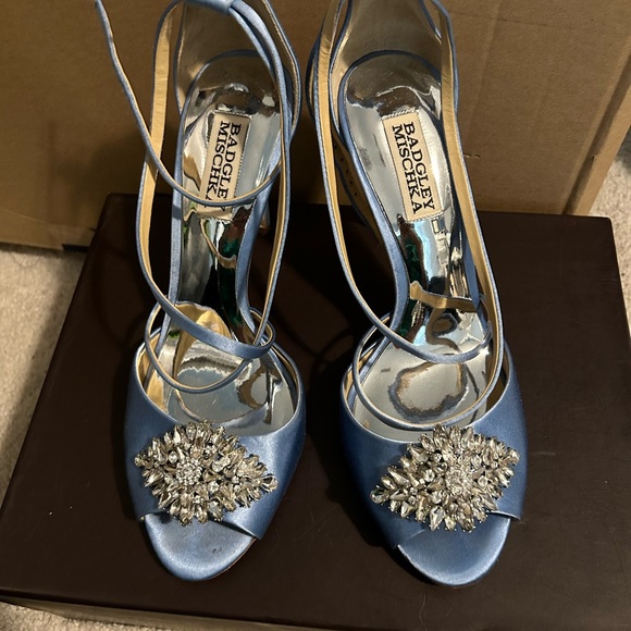 Badgley Mischka | Shoes | Badgley Mischka Cornflower Blue Heels | Poshmark